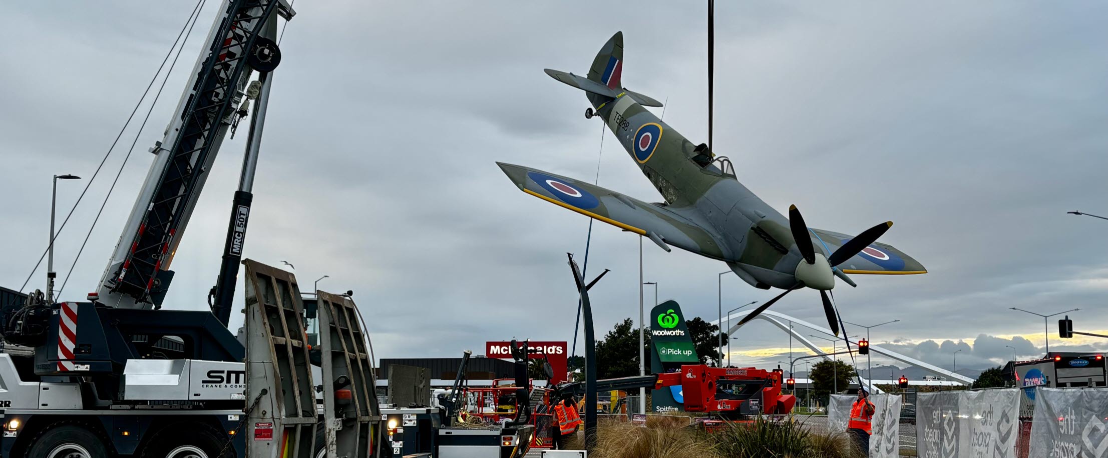 Iconic Spitfire landmark removed for refurbishment.