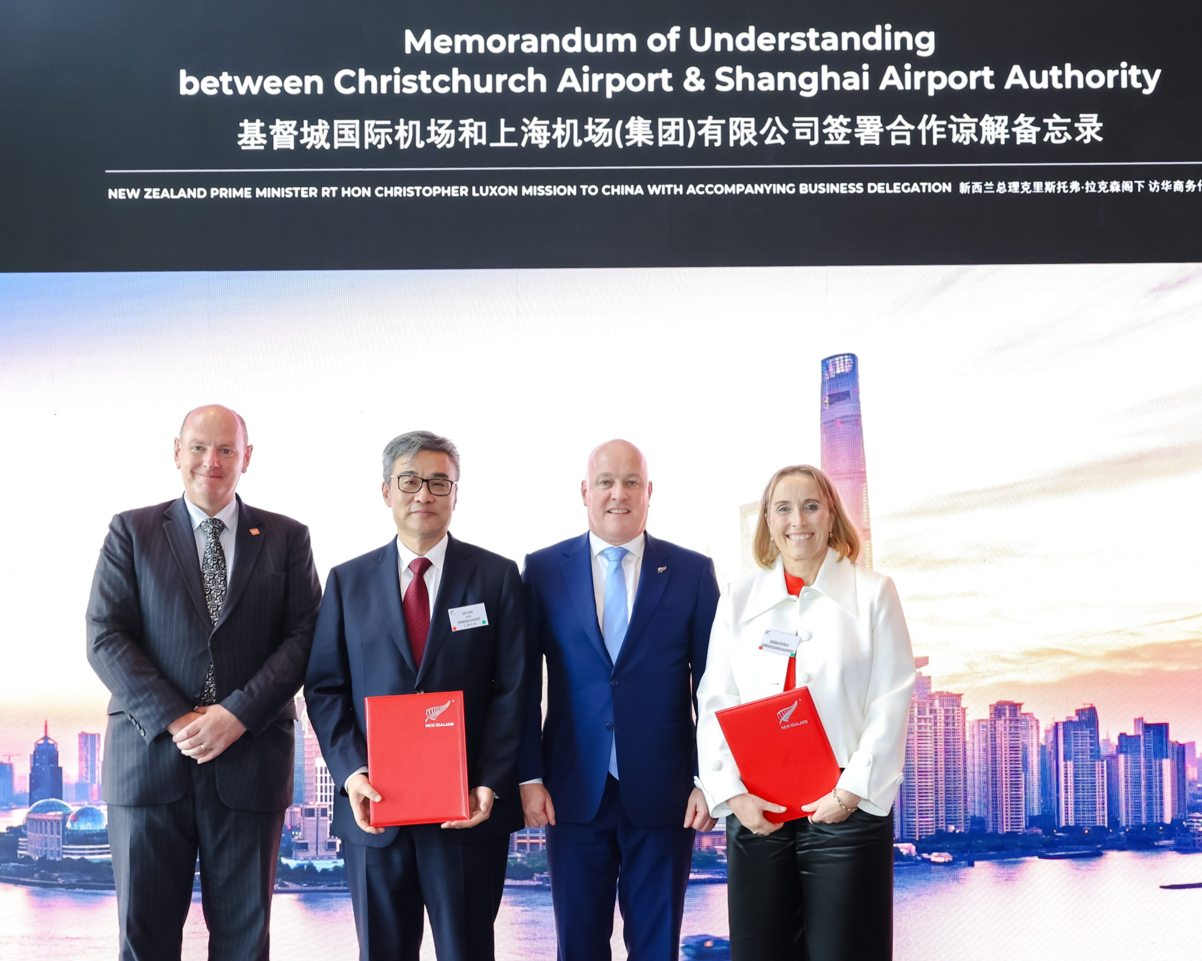 Christchurch Airport and Shanghai Airport sign agreement to strengthen ...